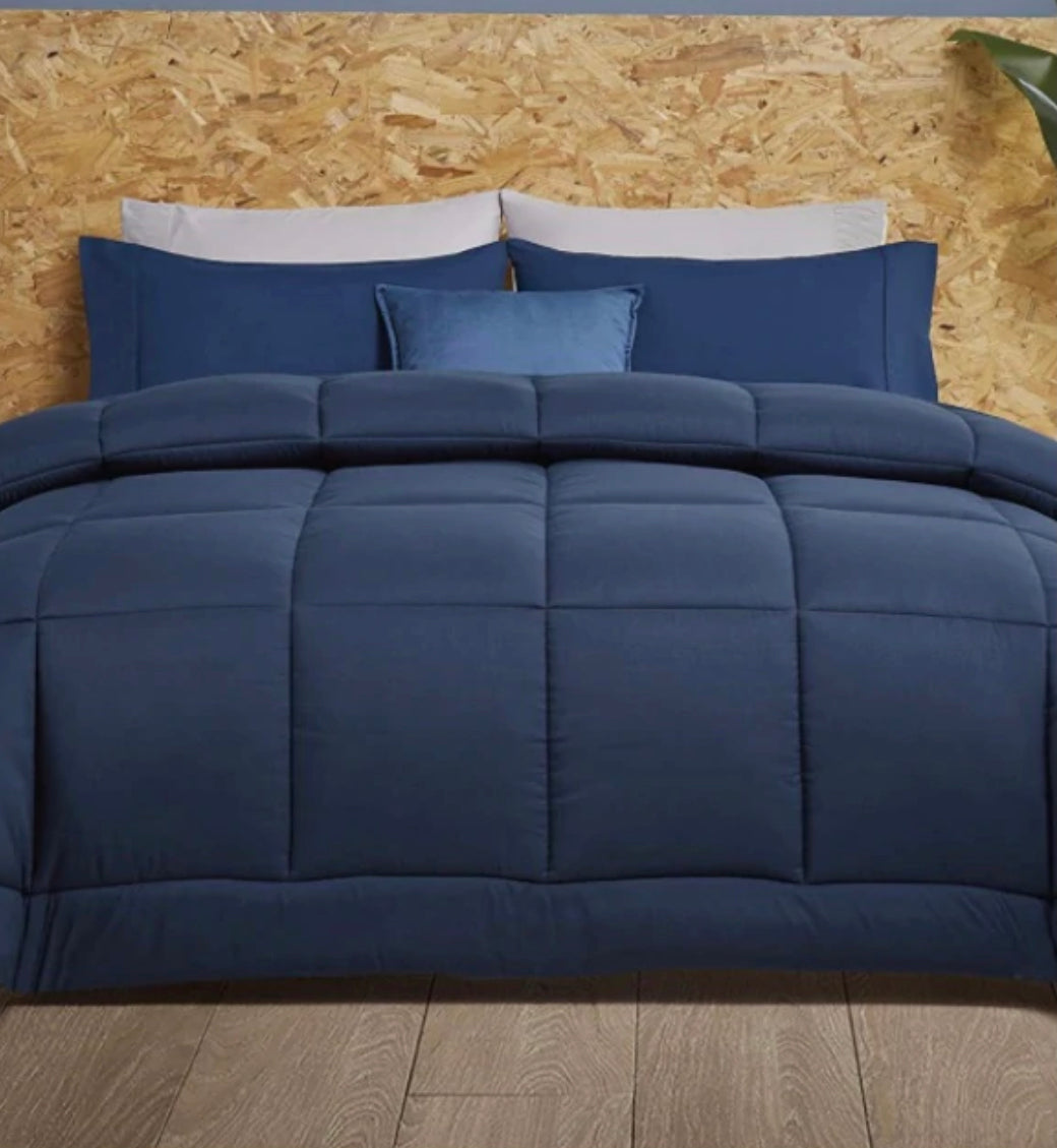 Edredón Infinity Cuadros Azul Marino - Algodón Pima